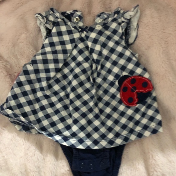 child of mine | One Pieces | 3m Ladybug Gingham Navy Blue Ladybug Dress ...